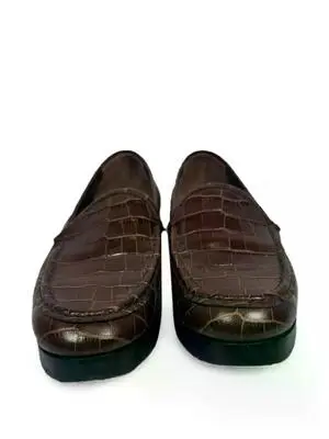 Manolo Blahnik 2020s Ralone Croc-effect Leather Loafers