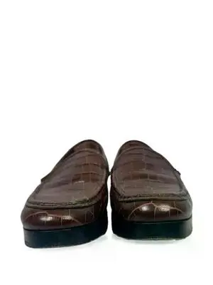 Manolo Blahnik 2020s Ralone Croc-effect Leather Loafers