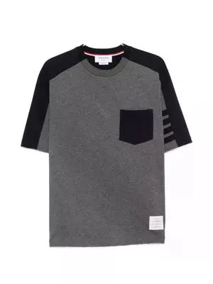 Thom Browne 4-bar Chest-pocket T-shirt - Grey