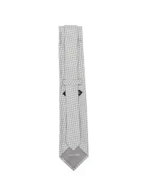TOM FORD Net-pattern Satin Neck Tie - Grey