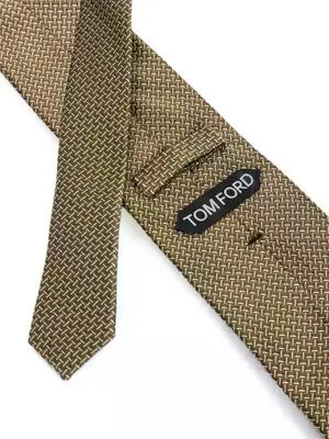 TOM FORD Geometric Patterned Neck Tie - Brown
