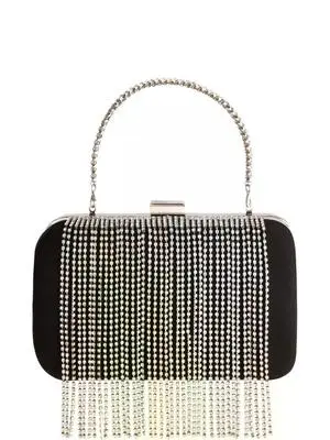 GEMY MAALOUF Crystal-fringe Clutch Bag - Black