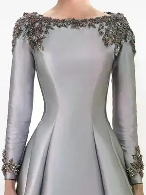 GEMY MAALOUF Beaded Mikado Gown