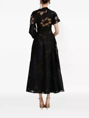 GEMY MAALOUF Asymmetrical Neckline Lace Overlay Dress