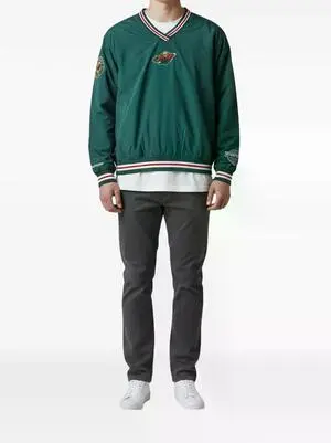 Mitchell & Ness Logo-patch V-neck Sweatshirt - Green