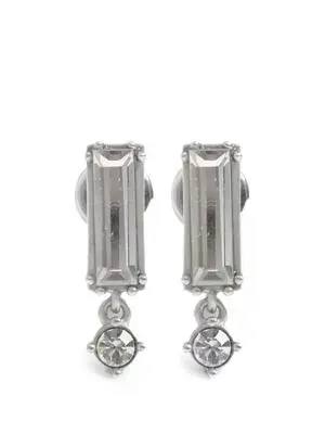 JIL SANDER Tone Crystal Drop Earrings - Silver