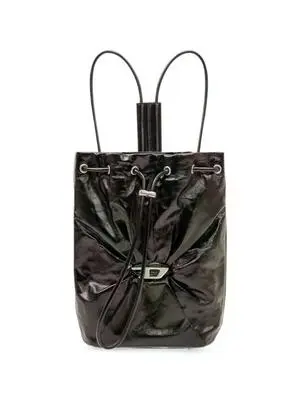 DIESEL® Logo Plaque Leather Backpack