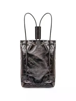 DIESEL® Logo Plaque Leather Backpack