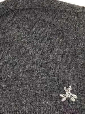 Simone Rocha Crystal-embellished Knitted Balaclava - Grey
