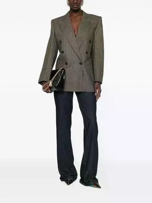 Saint Laurent Herringbone-pattern Double-breasted Blazer