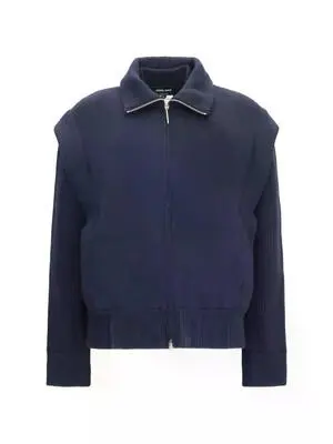Giorgio Armani Ribbed-knit Panelled Jacket - Blue