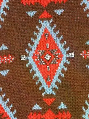 COLOUR MARKET Crystal-embellished Intarsia-knit Roll Neck Sweater