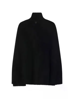 Alberta Ferretti Turtleneck Cape Jumper - Black