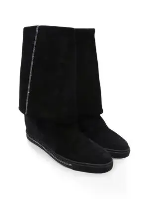 Rene Caovilla Wedge Ankle Suede Boots