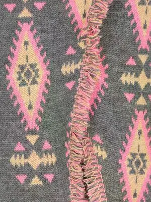 COLOUR MARKET Geometric-pattern Fringed Maxi Skirt