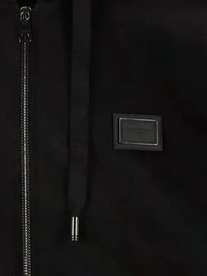 Dolce & Gabbana Cotton Hooded Sweatshirt With Logo Plate