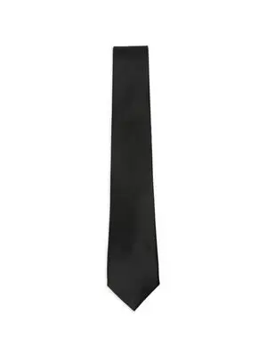 Tagliatore Satin-finish Pointed-tip Tie - Black