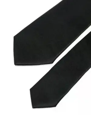Tagliatore Satin-finish Pointed-tip Tie - Black