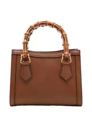 Gucci Calfskin Bamboo Diana Satchel - Brown
