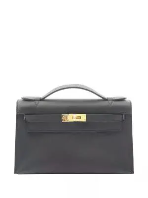 Hermès 2025 Swift Kelly Pochette 22 Handbag - Black
