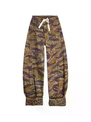 R13 Reversible Leopard-stripe Trousers