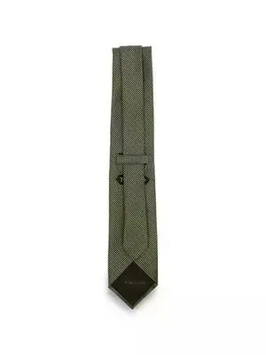 TOM FORD Houndstooth Patterned Neck Tie - Green