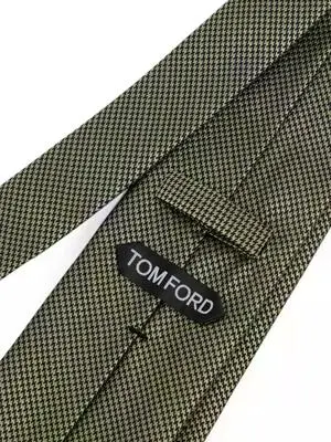 TOM FORD Houndstooth Patterned Neck Tie - Green