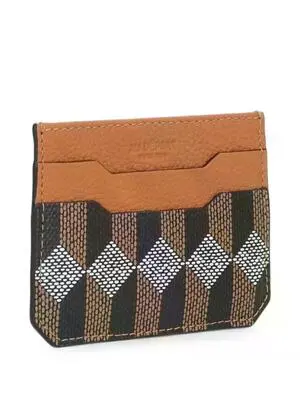 AU DEPART Geometric-print Card Holder - Brown
