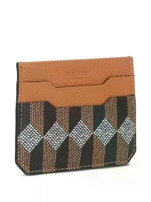 AU DEPART Geometric-print Card Holder - Brown