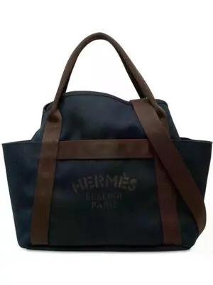Hermès 2021 Toile Sac De Pansage Grooming Bag Satchel - Blue