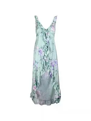 ANIYE BY Floral-print Ruffled Midi Dress - Green