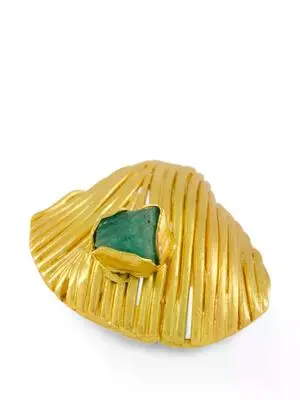 FENOMENA Emerald Shell-motif Earrings