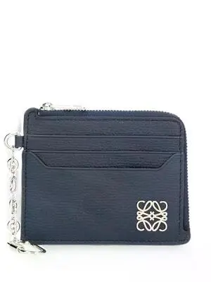 Loewe Anagram Square Coin Cardholder In Pebble Grained Calfskin - Blue
