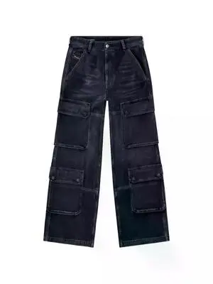 DIESEL® Relaxed Fit Cargo Jeans - Black