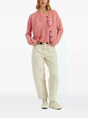 Chinti & Parker Cable-knit Cashmere Cardigan - Pink