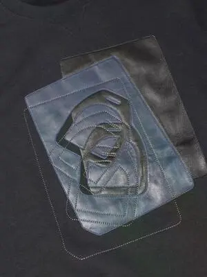 Hermès 2010s Etrier Decales Leather Patch Crewneck Sweatshirt