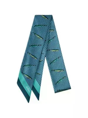 Mulberry Fishing Lure-print Skinny Scarf - Blue