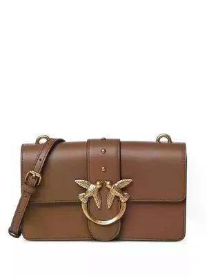 Pinko Small Love Bag One Leather Crossbody Bag - Brown