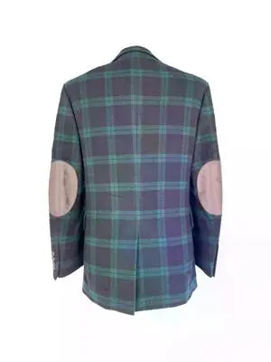 Ralph Lauren Elbow Patch Plaid Wool Jacket