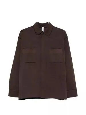 CFCL Ribbed-knit Chest-pocket Shirt - Brown