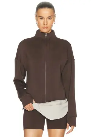 Varley Tayah Zip Through Jacket - Coffee Bean