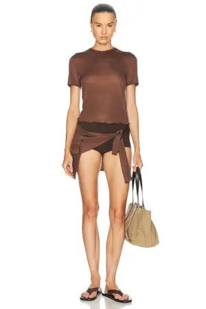 THE PARK Luna Short Sleeve Tee - Chocolate
