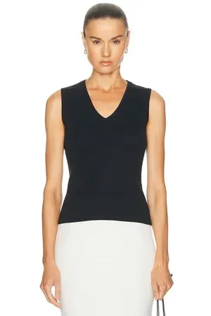 LESET Sleeveless V-neck Tank Top - Black