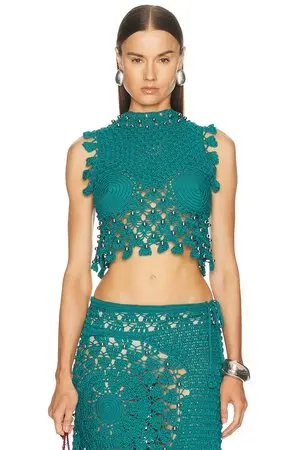 Rabanne Crochet Sleeveless Top