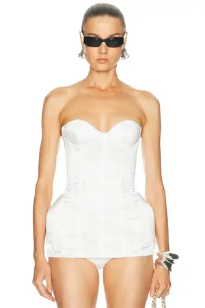 Magda Butrym Strapless Corset Top - White