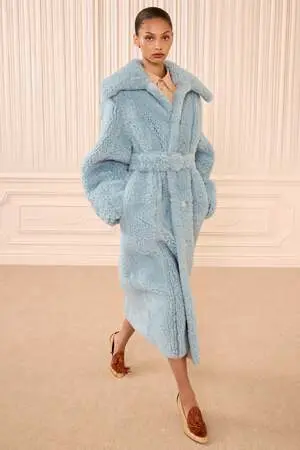Ulla Johnson Laureline Reversible Shearling Coat - Turquoise