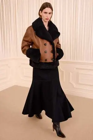 Ulla Johnson Nisha Reversible Shearling Coat - Noir