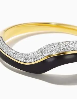 EMILY P. WHEELER Wave Bracelet In Ebony And Diamonds - White
