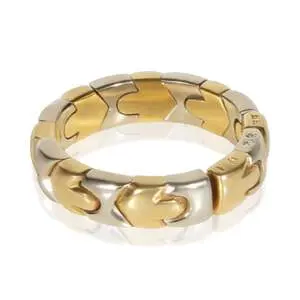 BVLGARI 18k White Gold & Yellow Gold Alveare Flexible Ring