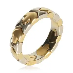 BVLGARI 18k White Gold & Yellow Gold Alveare Flexible Ring